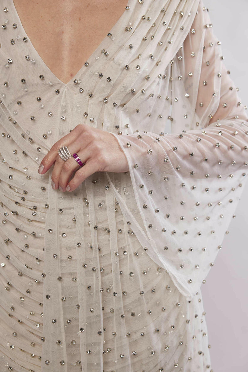 Luxury Off White Delilah Mini Dress